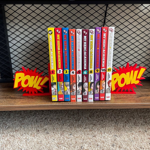 3D Printed Comic Bookends: "pow!" Style, Kids Room Decor - Etsy