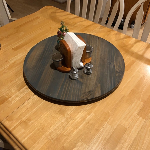 Large Lazy Susan Turntable 24 Inch Lazy Susan Wood Lazy Susan Blue ...