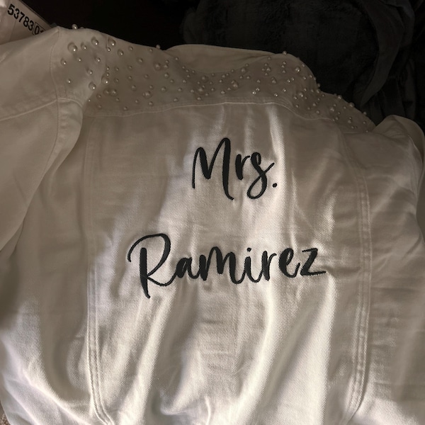 Bride Jean Jacket, Personalized Bridal Jean Jacket, Bride Denim Jacket ...