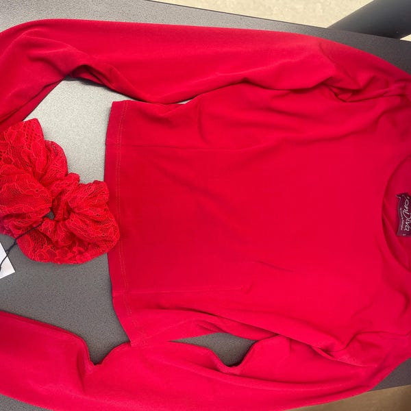 Tango Dance Crop Top, Top With Draped Overlap Back, Bodycon Long Sleeve ...
