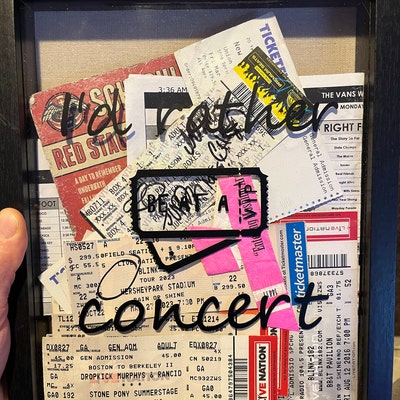 Concert ticket Memory Shadow Box - Etsy