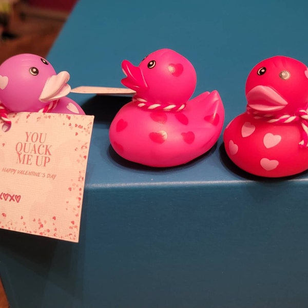Rubber Duck Valentine Favor, You Quack Me up Valentine Tag, Rubber Duck ...