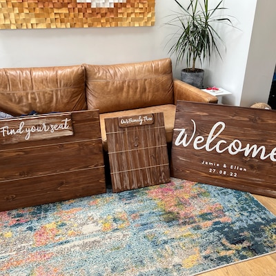 Wooden Wedding Table Plan portrait, Find Your Seat Table Plan, Rustic ...