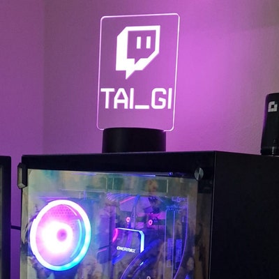 Twitch LED RGB Custom Lamp, Gamertag, Streaming, on Air, Gaming, Gamer ...