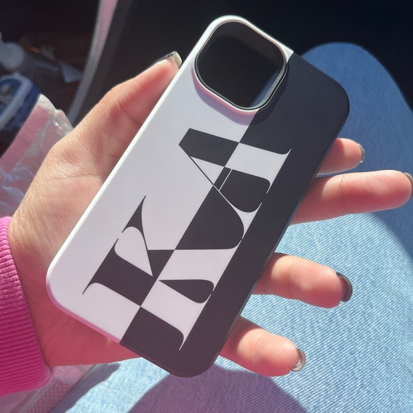 Personalized Initials Case for iPhone 16 15 14 13 12 11 Pro Max Plus ...
