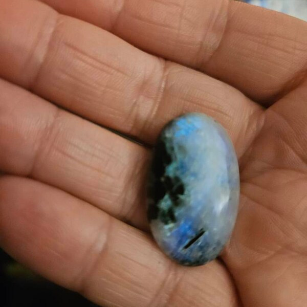 Blue Rainbow Moonstone Slices 7 to 15 MM Raw Moonstone Gemstone Lot ...