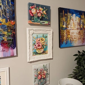 Number 25, miley is an Original Acrylic Floral Painting on Paper. 5 In ...