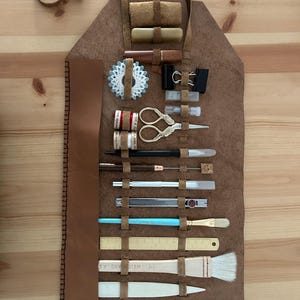 Bookbinding Kit With Blue Leather Case, Bookbinding Kit for ...