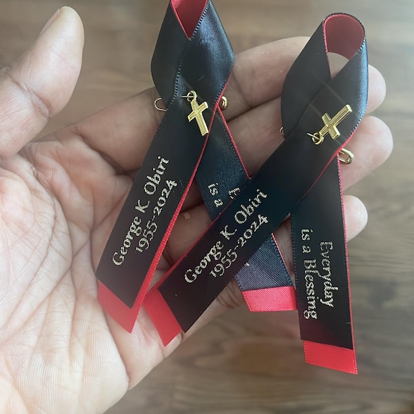 Custom Remembrance Ribbons Pinned and Ready to Wear , Lapel Ribbons ...