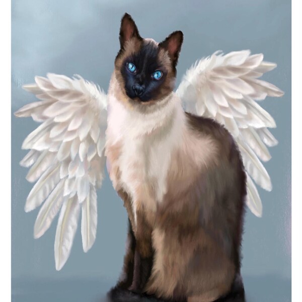 Siamese Pet Loss Sympathy Card - Sorry for Your Loss - Elegant Cat ...