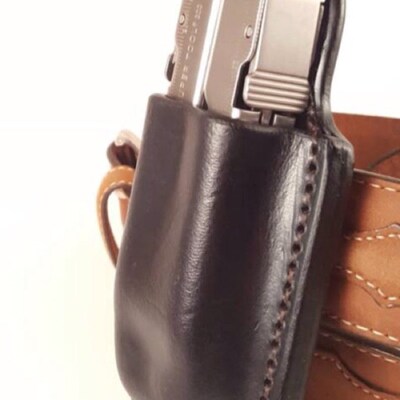 Leather Chest Rig With Mag Pouch revolver, Automatic. Double Action ...