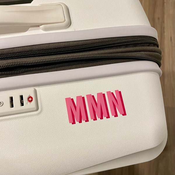 Luggage Double Layer Shadow Monogram Vinyl Decal,suitcase Decal, Shadow ...