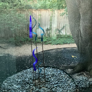 Hand Blown Glass Garden Leaf Art Handmade Teal Glass Leaf. - Etsy