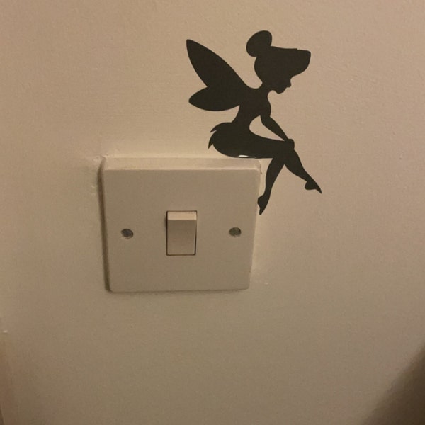 TINKERBELL LIGHT SWITCH | Removable Kids Fairy Wall Bedroom Nursery ...