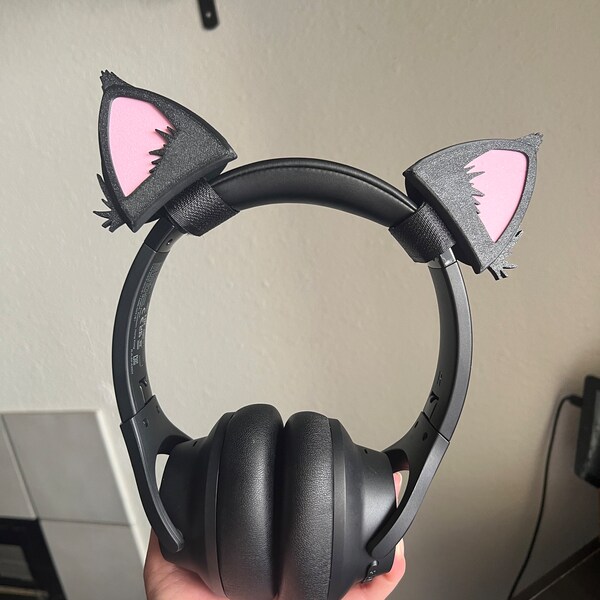 Pink Cartoon Cat Ears, Streaming Headset Cat Ears, Streaming Headphone ...