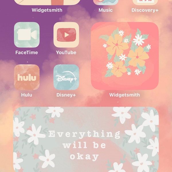Cute Peach App Icon Pack , IOS iPhone Theme Homescreen, Android Phone ...