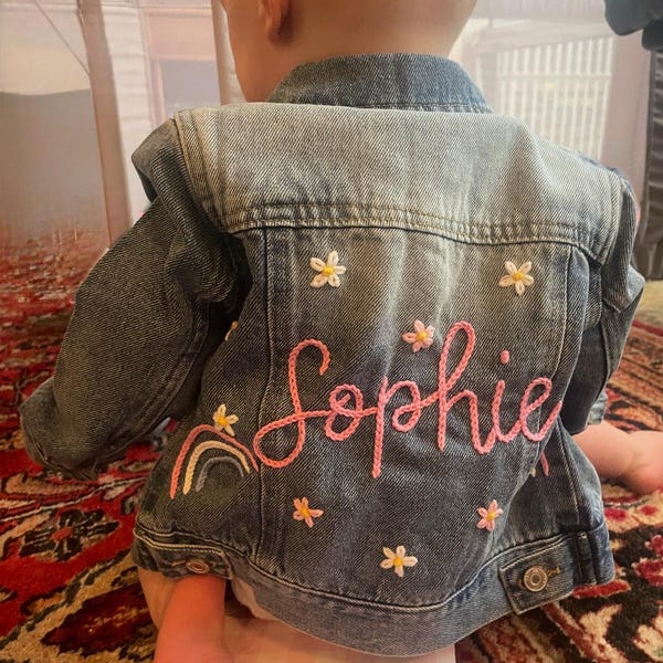 Personalized Baby Denim Jacket: Custom Name, Handmade Jean Jacket - Etsy
