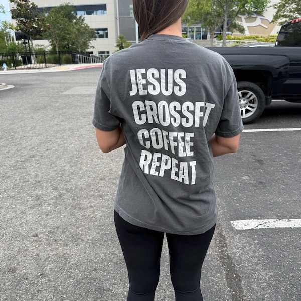 Christian Gym Shirt, Back Print Jesus Crossfit Streetwear Tshirt ...