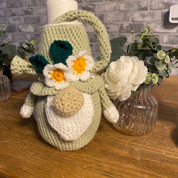 Crochet Pattern Watering Can Gnome, Garden Gnome PDF Tutorial, Spring ...