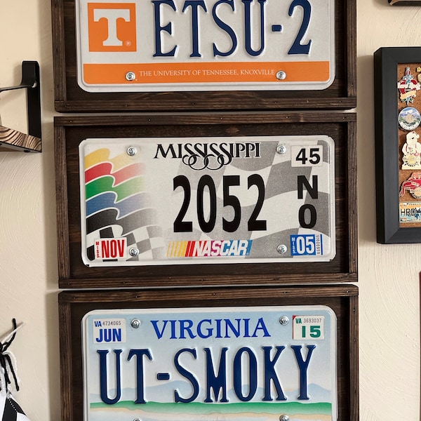 Rustic Wood Display Frame: License Plate, Picture, Award, or Diploma - Etsy