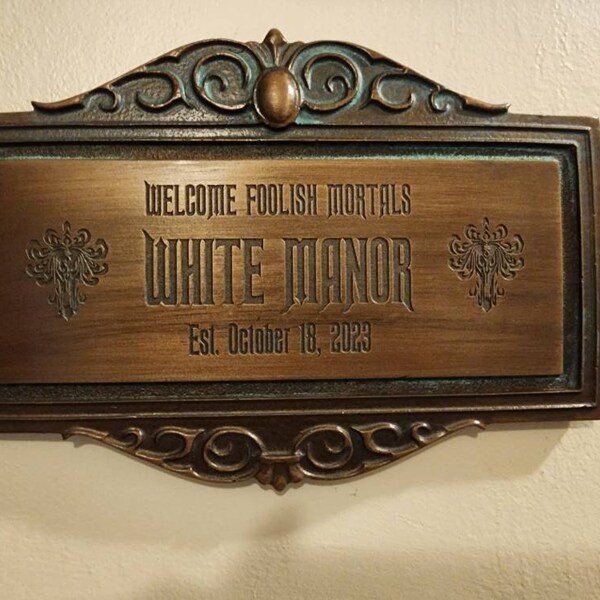 Personalized Haunted Mansion Themed Address Plaque Sign ANTIQUE FINISH ...