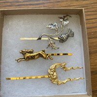 Silver Squirrel and Acorn Hair Pin, Oak Tree Branch, Fall Bobby Pin ...