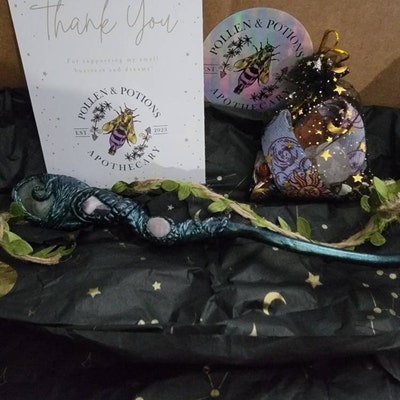 White Willow Iridescent Wand, Crystal Wand, Colors Shift Wand, Witch ...