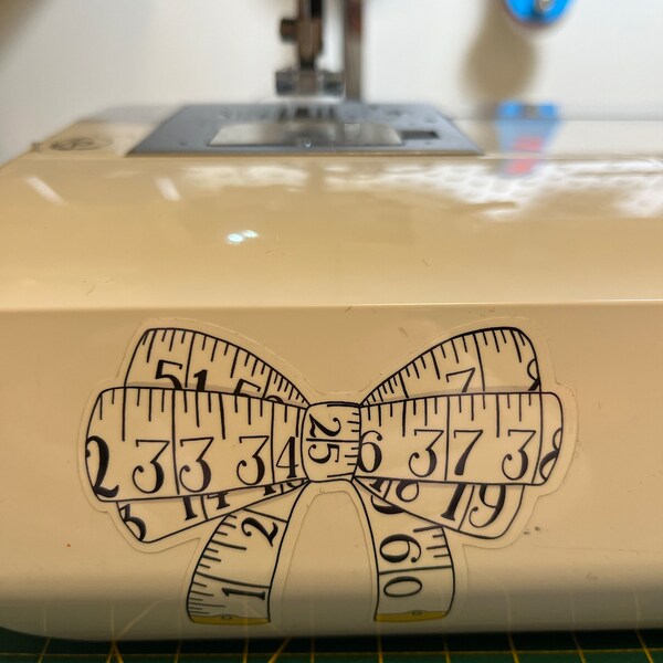 Tape Measure Bow Vinyl Sticker, Sewing Decals, Sewing Themed, Sewing ...