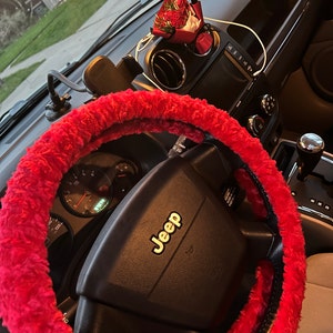 Minky Fuzzy Soft Red Rosebud Swirls Steering Wheel Cover - Etsy