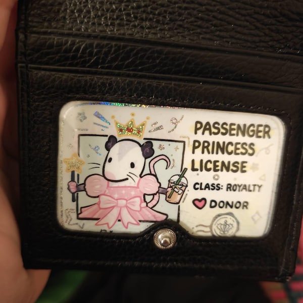 Passenger Princess License Holographic Waterproof Sticker Cute Opossum ...