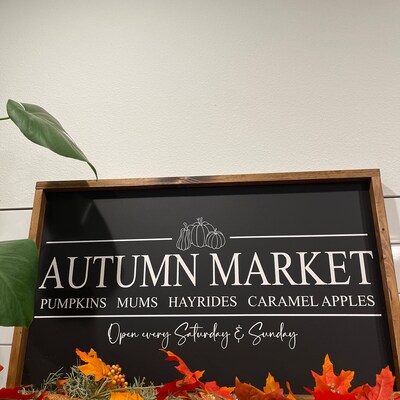 Autumn Market Fall Sign, Fall Market Sign, Rustic Fall Wood Sign ...