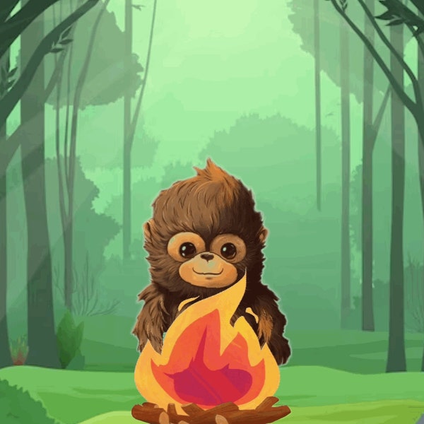 Cartoon Baby Bigfoot Digital Download PNG, Bigfoot PNG| Bigfoot Forest ...