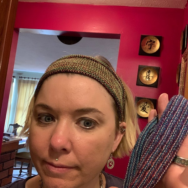 Narrow Hippie Knitted Headband Natural Yoga Headbands Boho Festival