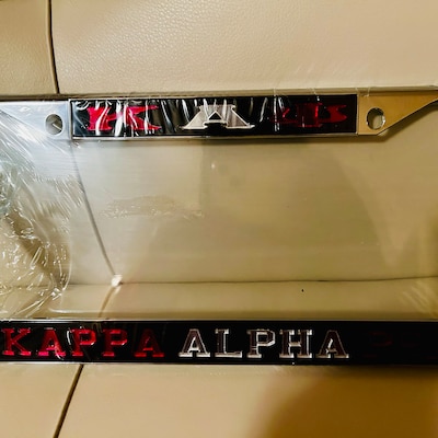 DST Delta Sigma Theta Script License Plate Silver Background Red ...
