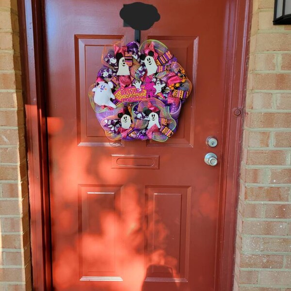 Festive Spring Easter Door Wreath With Colorful Eggs, Flowers & Bunny ...