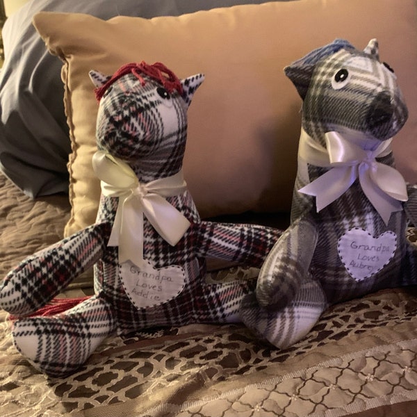 Memory Horse/pony/stuffed Animal/custom Made/from Shirt/in Memory Of ...