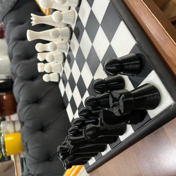 Chess Set Green Lighthouse Model Minimalist Handmade Modern Design ...