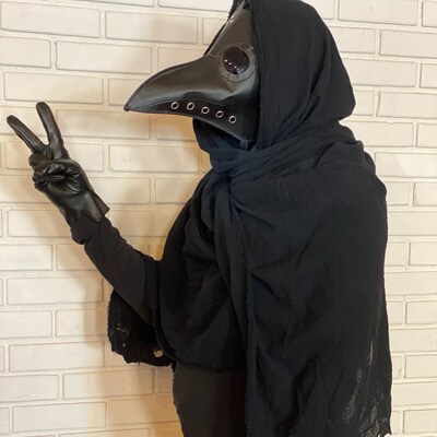 Distressed Black Wrap Cloak, Lightweight Cotton Shawl, Post Apocalyptic ...