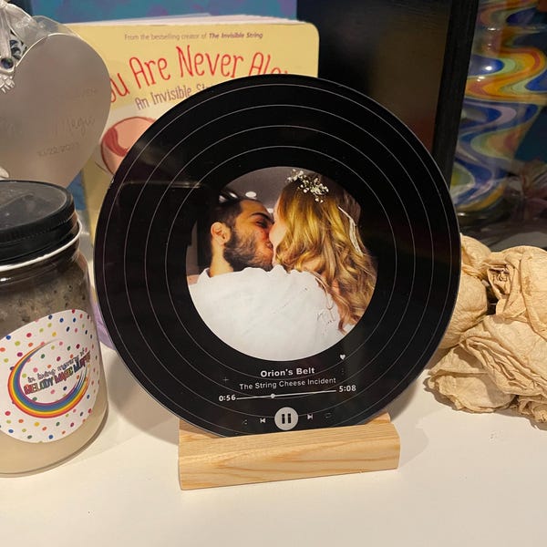 Personalized Vinyl Record With Photo Acrylic Song Plaque Anniversary ...