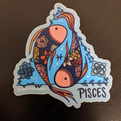 Vinyl Sticker Pisces Zodiac Astrology Weatherproof Decal Gifts for ...
