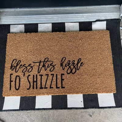Doormat Bless This Hizzle Fo'shizzle Funny Doormat Cute Snoop Welcome ...