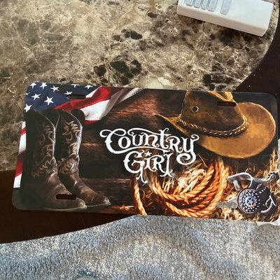 Country Girl Cowgirl Aluminum Front License Plate - Etsy