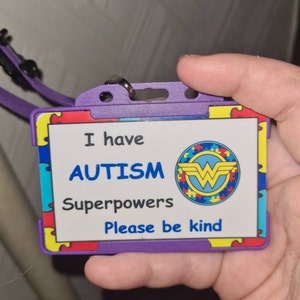 Autism Awareness Disability ID Card and Lanyard - Etsy