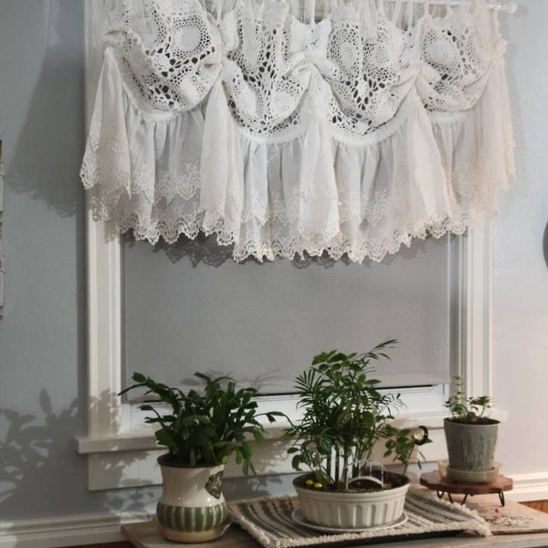 Victorian Elegance~vintage Style French Countryside Tie up Ruffled ...