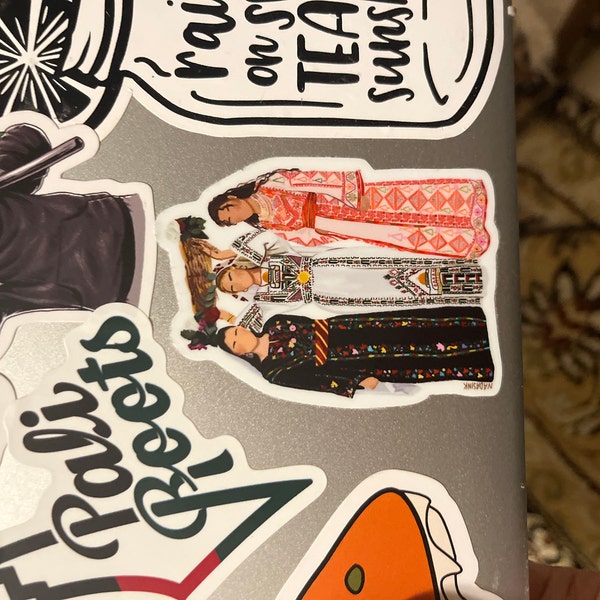 Palestinian Women Sticker - Vinyl & Waterproof - 3" X 2.1" - | Tatreez ...