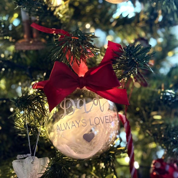 Memorial Bauble, Personalised Christmas Memory Bauble, Remembrance ...
