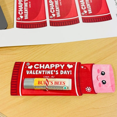 Chapstick Kids Valentine Printable, Lip Gloss Valentine, School ...