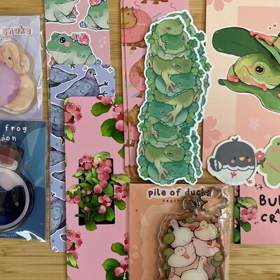 Frog Stack Bookmark Frog Art Cute Bookmark Laminated Cottagecore Book ...