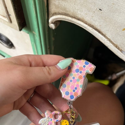 Flamingo Floaty in Pool Badge Reel Medical Staff Gift Idea - Etsy