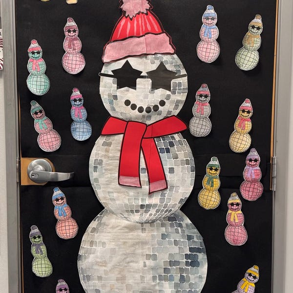 Disco Ball Snowman Winter Classroom Door Decor | It's the Season to ...